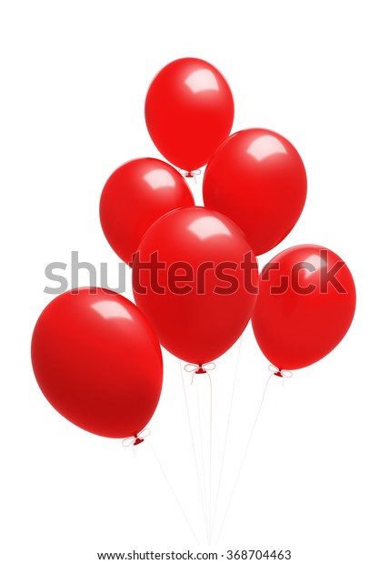 Group Red Balloons Balloons Attached Strings Stock Illustration 368704463