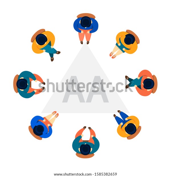 Group Therapy Concept Aa Anonymous Alcoholic Stock Illustration ...