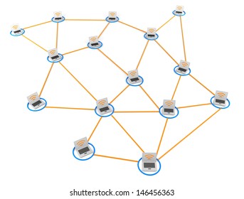 Group Wireless Network 3d Image Illustration Stock Illustration ...
