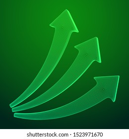 Growing Arrow Chart Wireframe Low Poly Stock Illustration 1523971670 ...