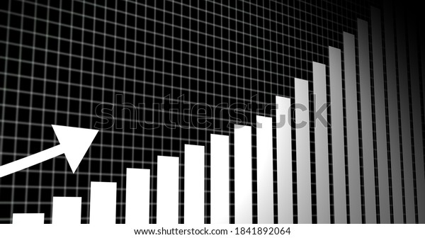 Growing Arrow Graph Grid Line Background Stock Illustration 1841892064 ...