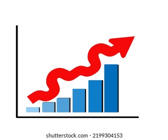Growing Bar Graph Icon On White Stock Illustration 2199304153 ...