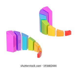Growing Rainbow Colored Bar Chart Graph: ilustrações stock 193682444 ...