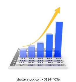 Growth Chart Data 3d Render White Stock Illustration 311444036 ...