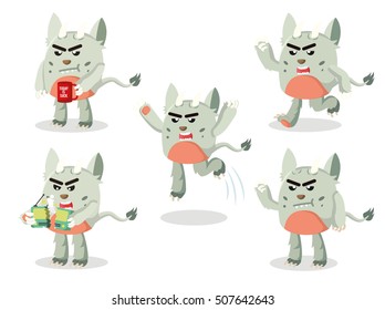 Grumpy Monster Set Illustration Design Stock Illustration 507642643 ...