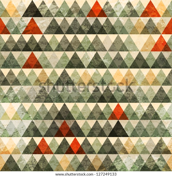 Grunge Triangle Seamless Pattern Raster Version Stock Illustration ...