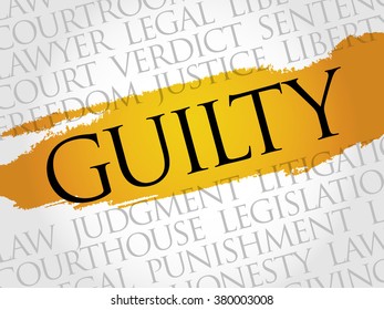 Guilty Word Cloud Concept: vector de stock (libre de regalías ...