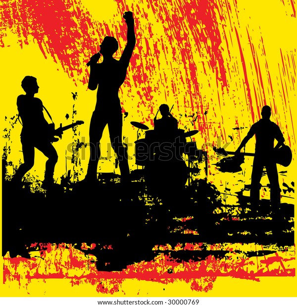 Guitar Group Grunge Bitmap Background Stock Illustration 30000769 ...