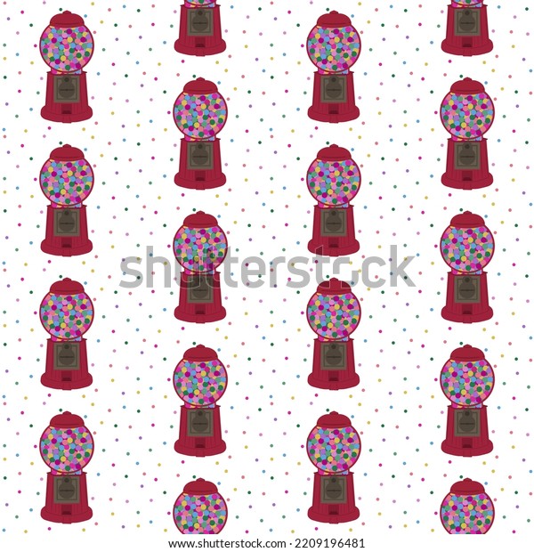Gumball Machines Seamless Repeat Pattern Stock Illustration 2209196481 ...