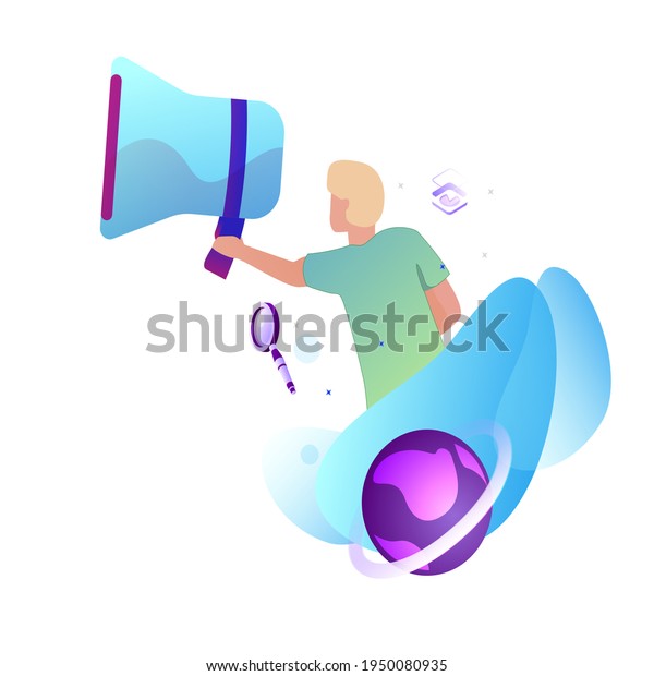 Guy Announcing Megaphone Stock Illustration 1950080935 | Shutterstock