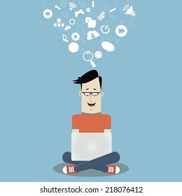 Guy Laptop Stock Illustration 218076412 | Shutterstock
