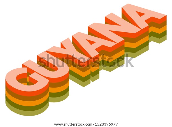 Guyana Isometric Word 3d Rendering Isolated Stock Illustration ...