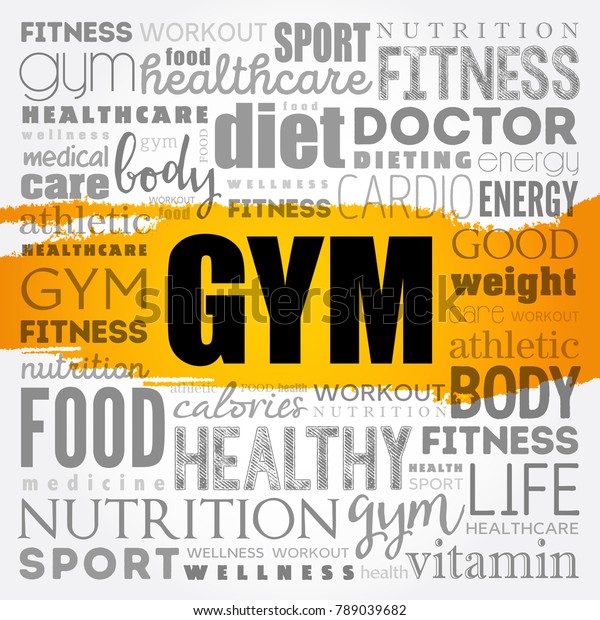 Gym Word Cloud Collage Background Health Stock Illustration 789039682 ...