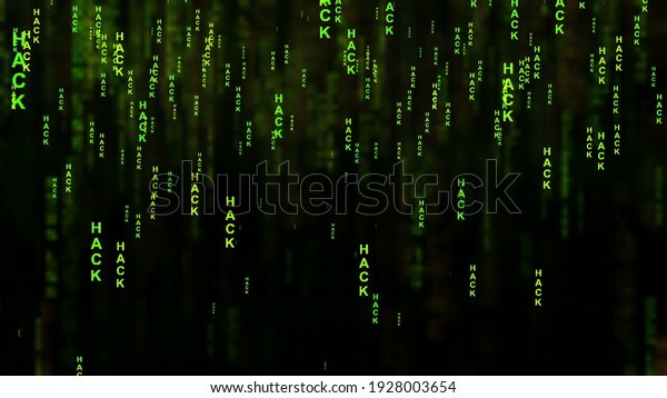 Hack Text On Screen Concept Stock Illustration 1928003654