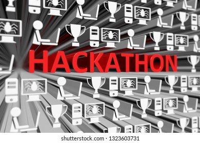 Hackathon Concept Blurred Background 3d Render Stock Illustration ...