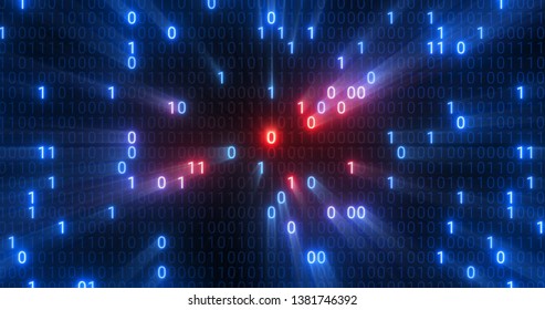 Hacking Red Blue Digital Binary Code Stock Illustration 1381746392 ...