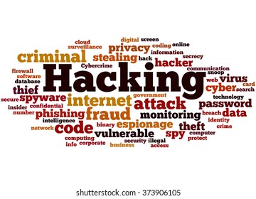Hacking Word Cloud Concept On White Stock Illustration 373906105 ...