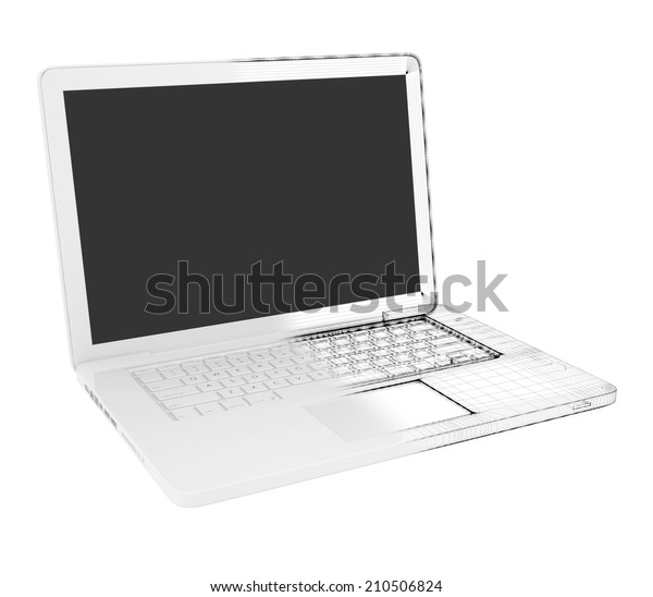 Half Laptop Wireframe Stock Illustration 210506824 | Shutterstock