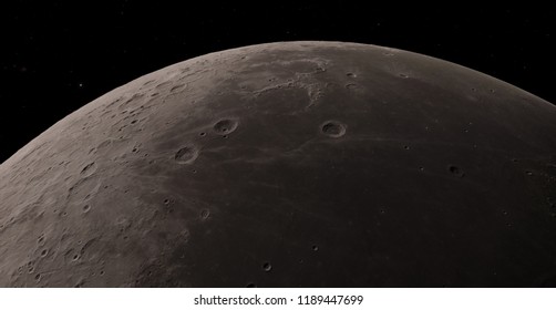 Half Moon Background Realistic Moon 3d Stock Illustration 1189447699 ...