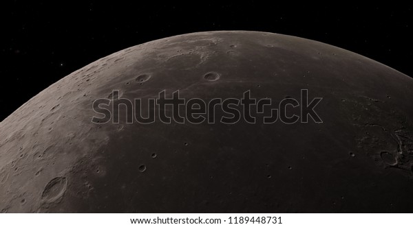 Half Moon Background Realistic Moon 3d Stock Illustration 1189448731 ...