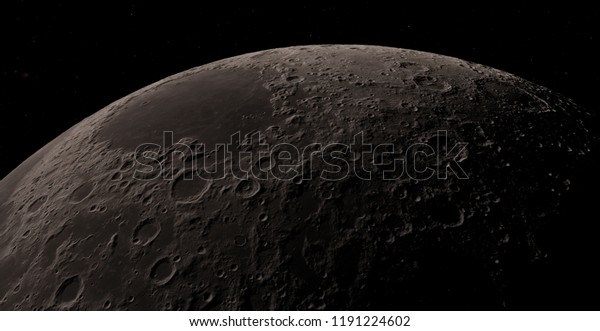 Half Moon Background Realistic Moon 3d Stock Illustration 1191224602 ...