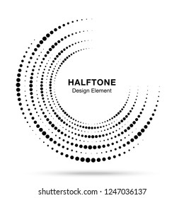 Vektor Stok Halftone Incomplete Circle Frame Dots Logo (Tanpa Royalti ...