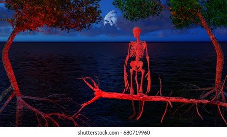 Skeleton Hannibal Day 3d Rendering Halloween Stock Illustration ...