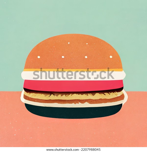 Hamburger Simple Picture Hamburger On Gradient Stock Illustration ...