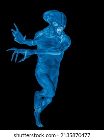 Hammerhead Alien Exploring Arround 3d Illustration Stock Illustration ...