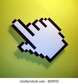 Hand Cursor On Yellow Background Stock Illustration 850933 | Shutterstock