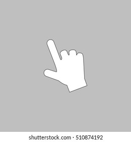 Hand Cursor White Icon On Grey Stock Illustration 510874192 | Shutterstock