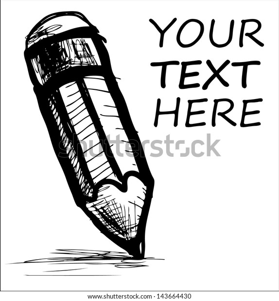 Hand Drawing Pencil Sample Text Sketch Stock Illustration 143664430