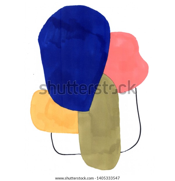 Hand Drawn Abstract Composition Modern Art Stock Illustration 1405333547