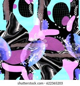 Hand Drawn Abstract Seamless Pattern Modern Stock Illustration 622365203