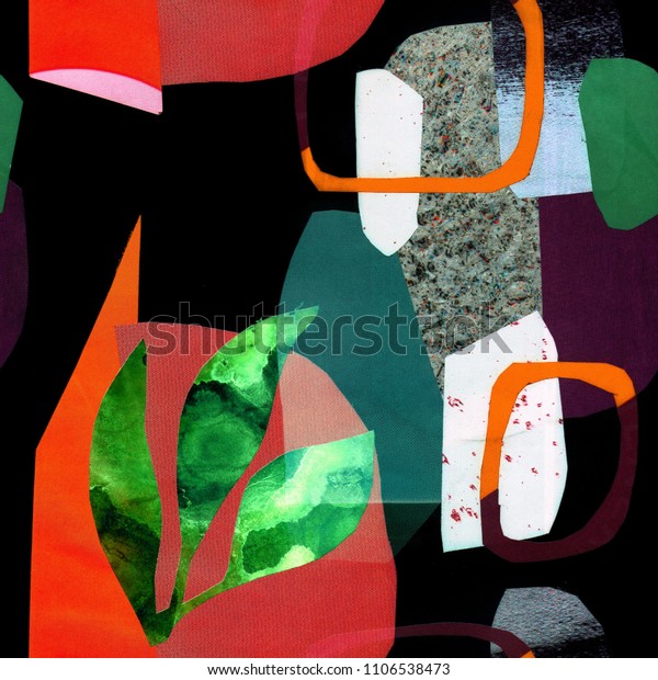 Hand Drawn Abstract Seamless Pattern Modern Stock Illustration 1106538473
