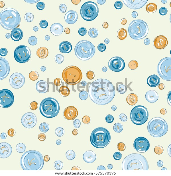 Hand Drawn Buttons Seamless Pattern Colorful Stock Illustration 575570395