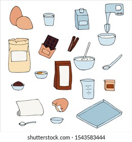 Hand Drawn Color Elements Baking Food Stock Illustration 1543583444 ...