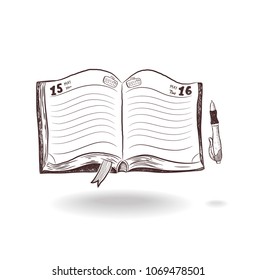 Hand Drawn Diary Illustration Notebook Stock Illustration 1069478501 ...