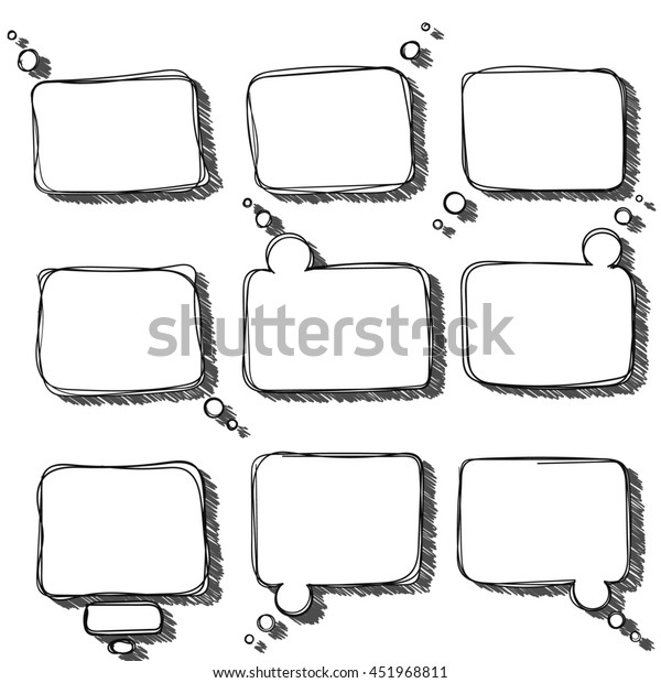 Hand Drawn Doodle Bubbles Frame Lines Stock Illustration 451968811