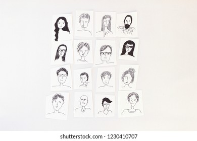 Hand Drawn Faces Stock Illustration 1230410707 | Shutterstock