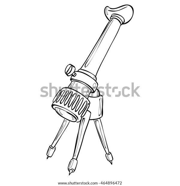 Hand Drawn Science Vintage Microscope Sketch Stock Illustration ...