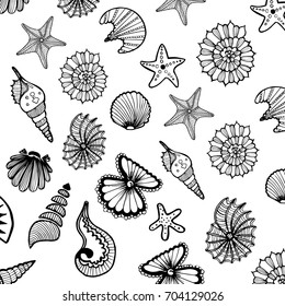 Hand Drawn Shells Stock Illustration 704129026 | Shutterstock