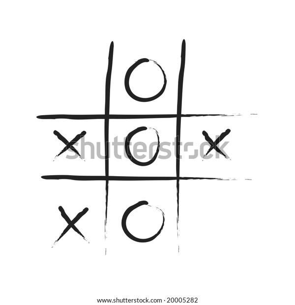 Hand Drawn Tic Tac Toe Game Stock Illustration 20005282