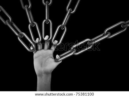Hand Holding Chains Stock Illustration 75381100 - Shutterstock