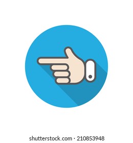 Hand Icon Pointer Thumb Flat Design Stock Illustration 210853948