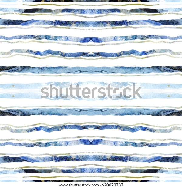 Hand Painted Stripes Seamless Patterns Stock Illustration 620079737 ...
