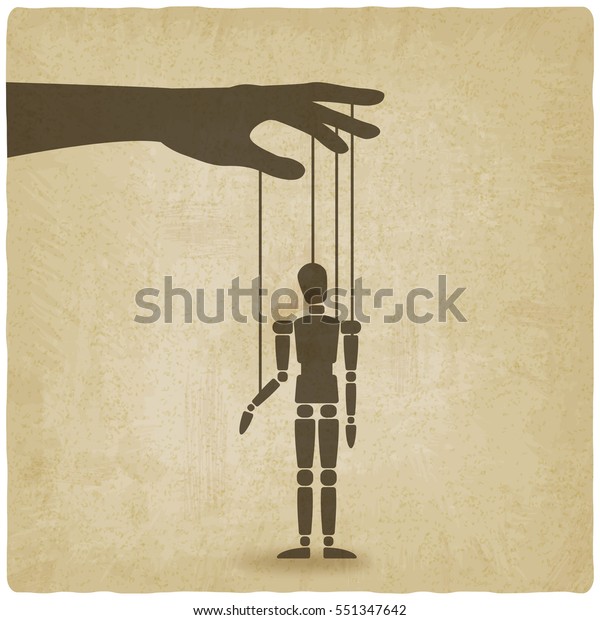 Hand Puppet Old Background Illustration Stock Illustration 551347642