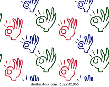 Hand Symbol Pattern Seamless Repeating Design Stock Illustration ...