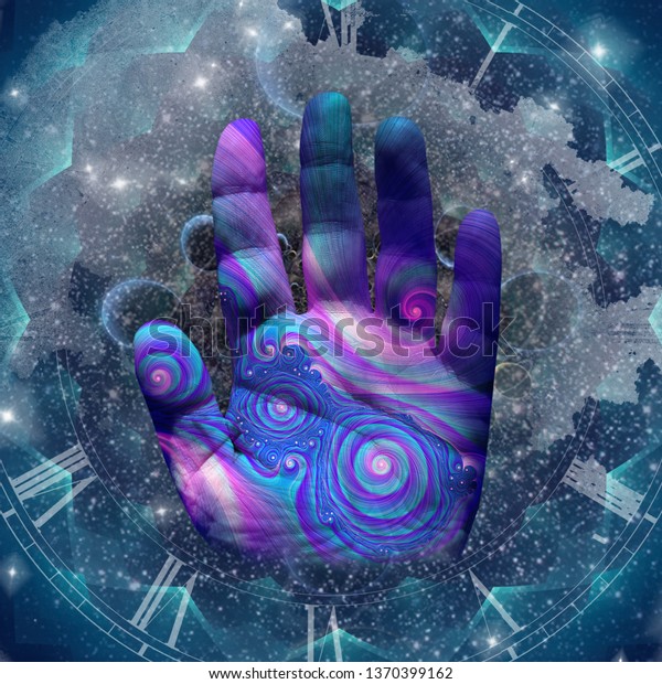 Hand Time Ancient Clock Face 3d Stock Illustration 1370399162 ...