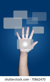 Hand Touching Text Box On Screen Stock Illustration 70862470 | Shutterstock